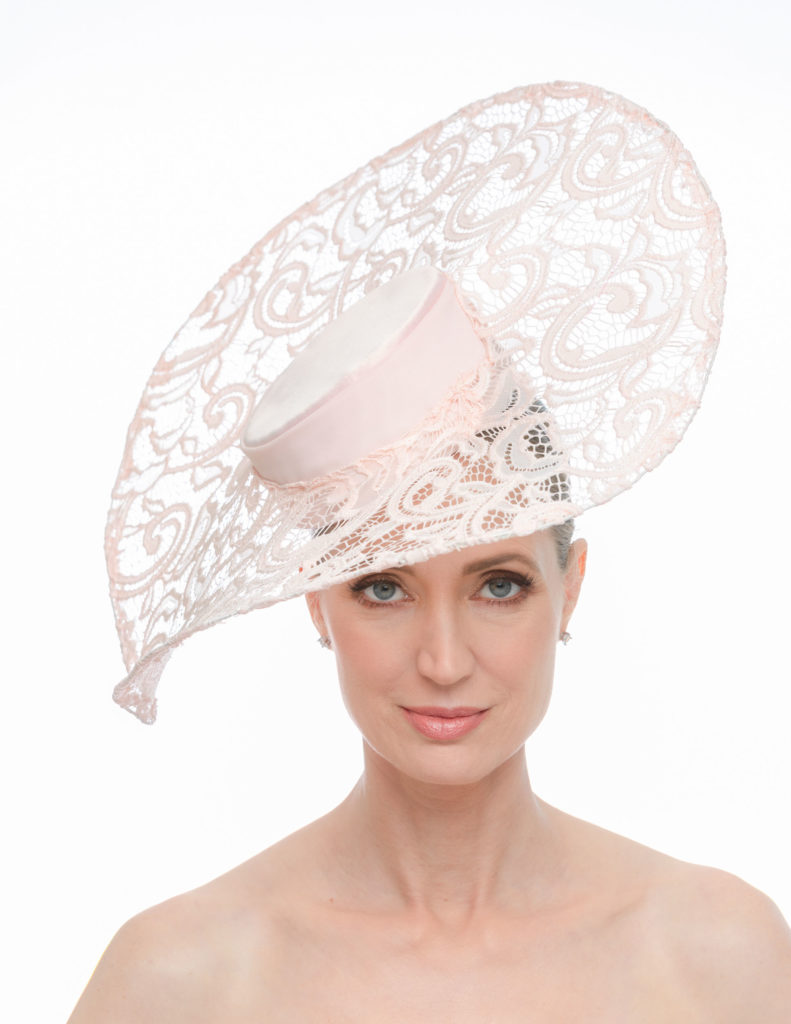 PINK LACE ROUND WIDE BRIM HAT - Shapoh